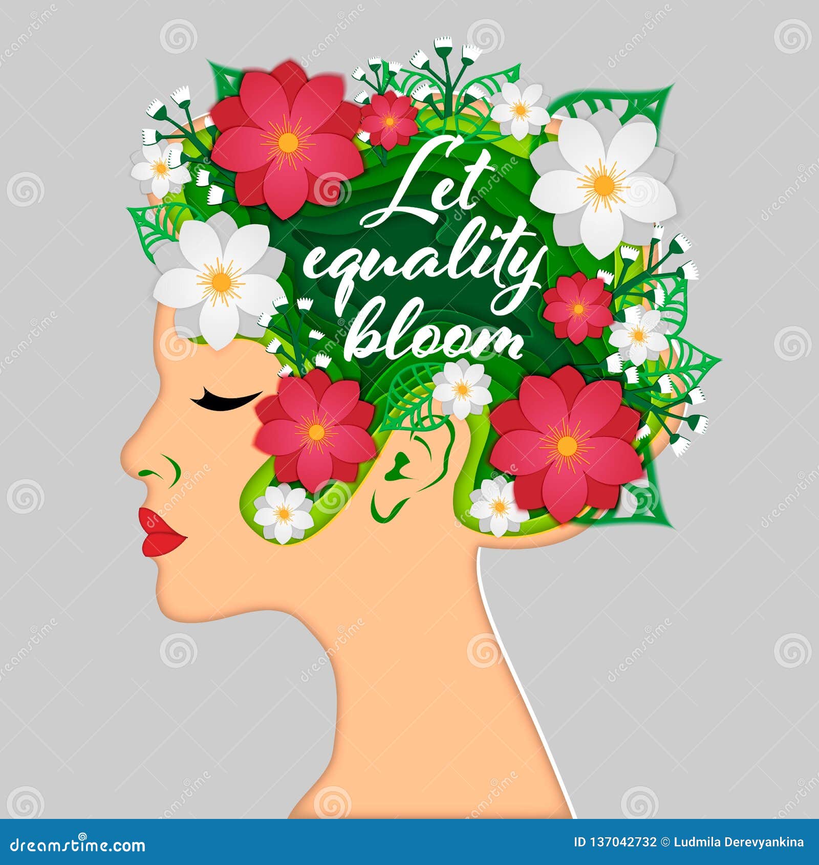Slogan Let Equality Bloom. Empowerment Concept.Women Empowerment Stock ...