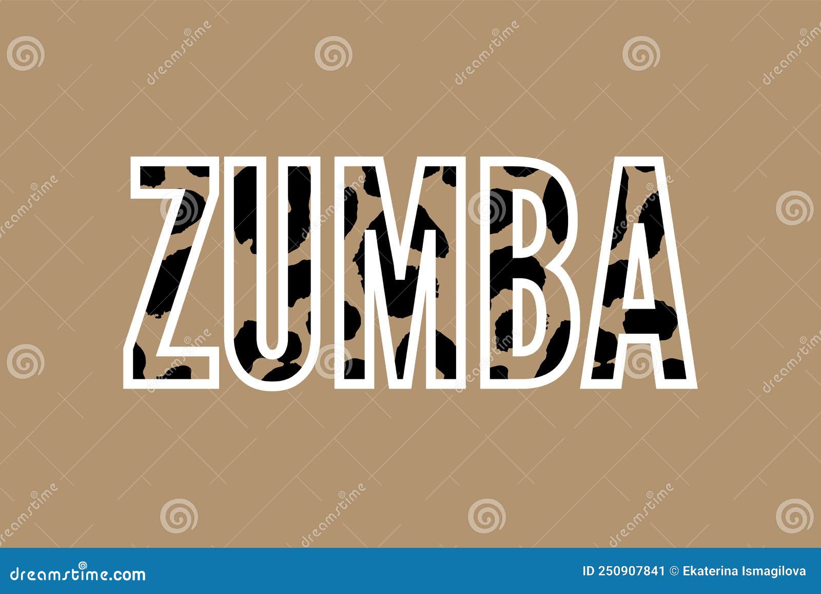 Slogan Zumba Dance Studio. Multicolor Sliced Word Stock Vector ...
