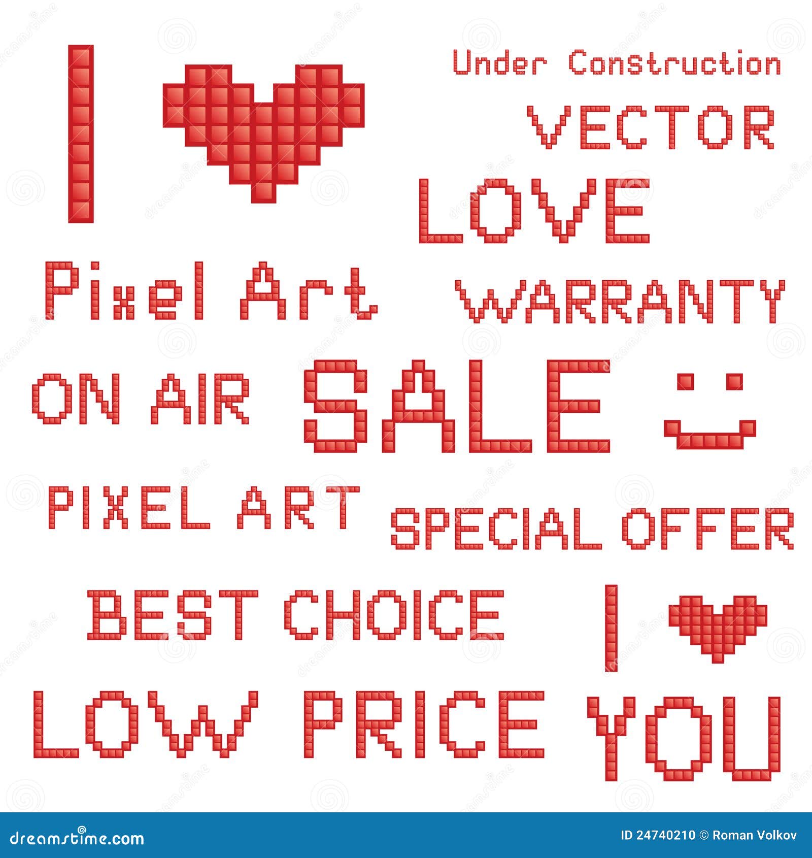 Slogans Rouges D'art De Pixel Illustration de Vecteur - Illustration du ...