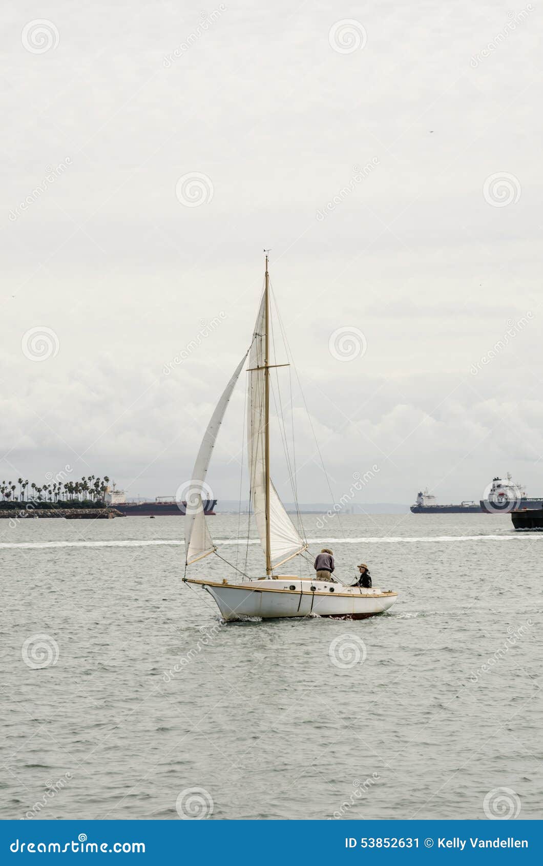 Sloop Sail Boat in Long Beach Harbor Editorial Photo - Image of sail ...