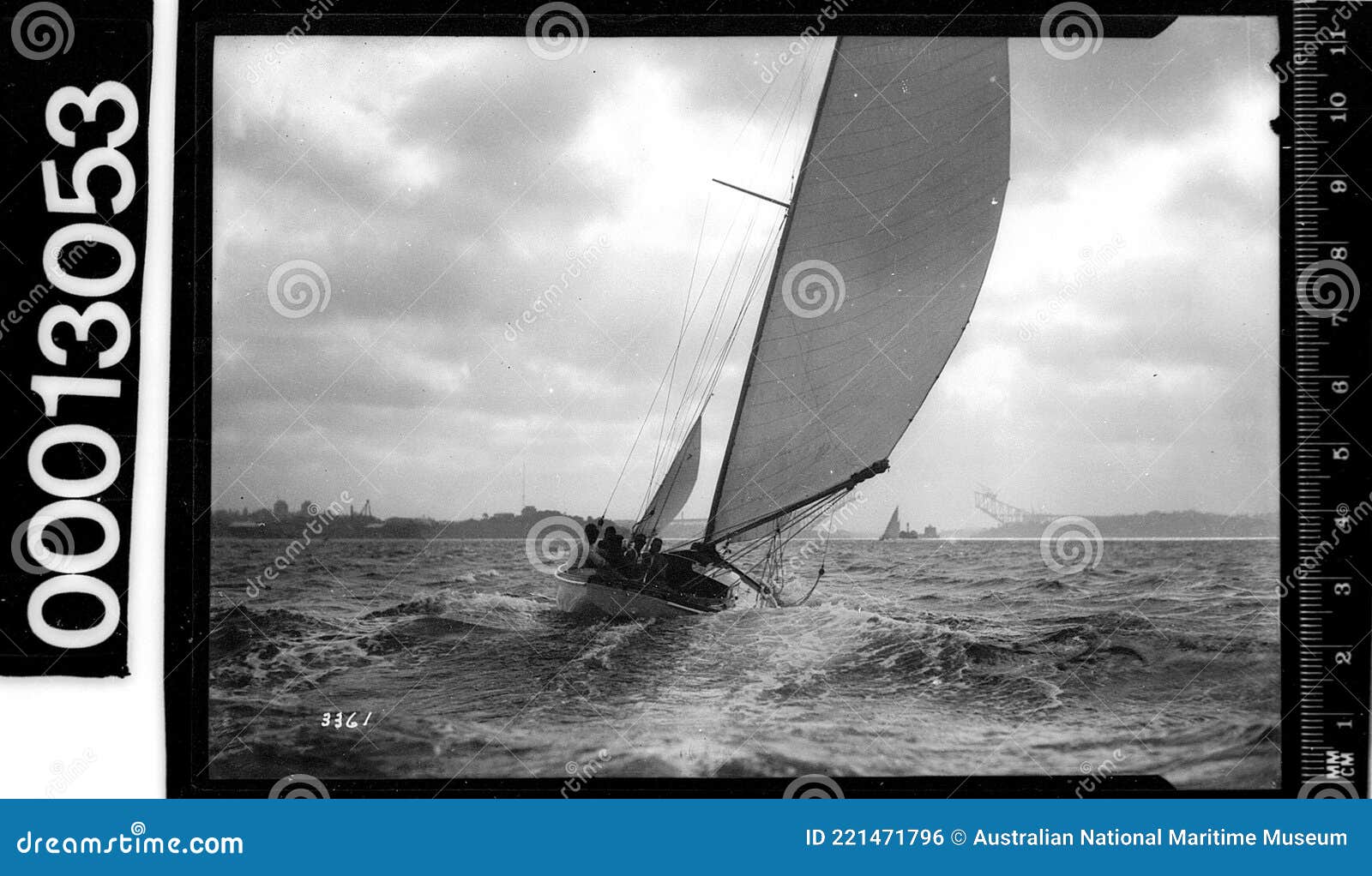 Sloop Under Sail With Construction Of Sydney Harbour Bridge In The ...