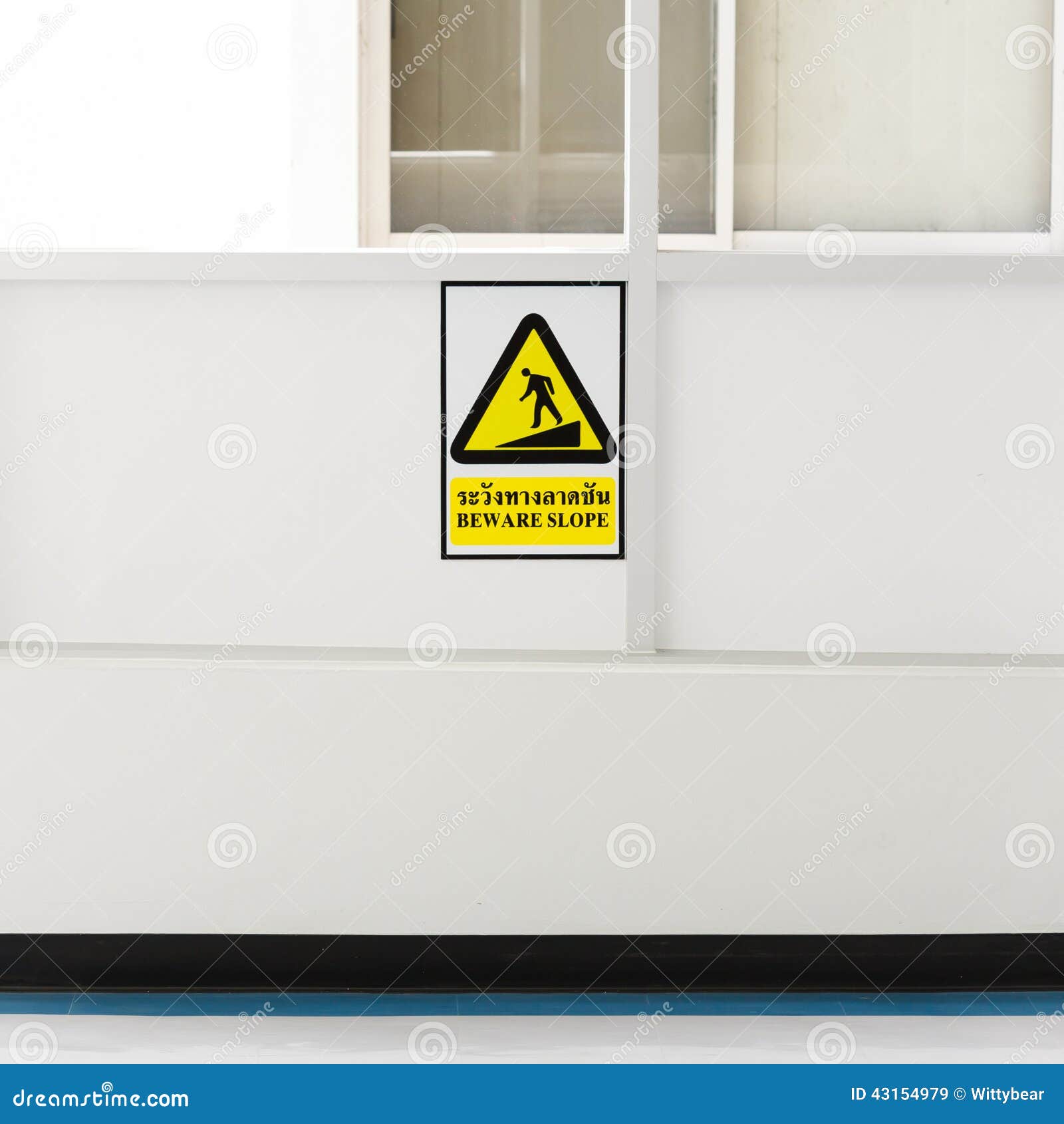Slope Caution Board Information Stock Image - Image of white, traffic ...