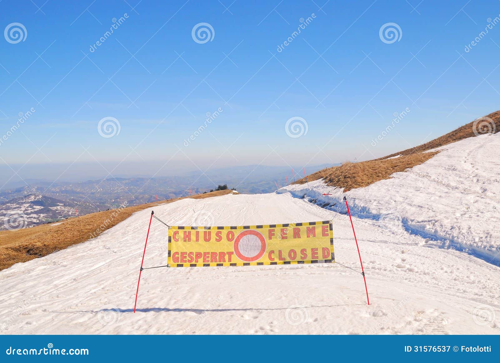 Slope closed stock image. Image of snow, road, sport - 31576537