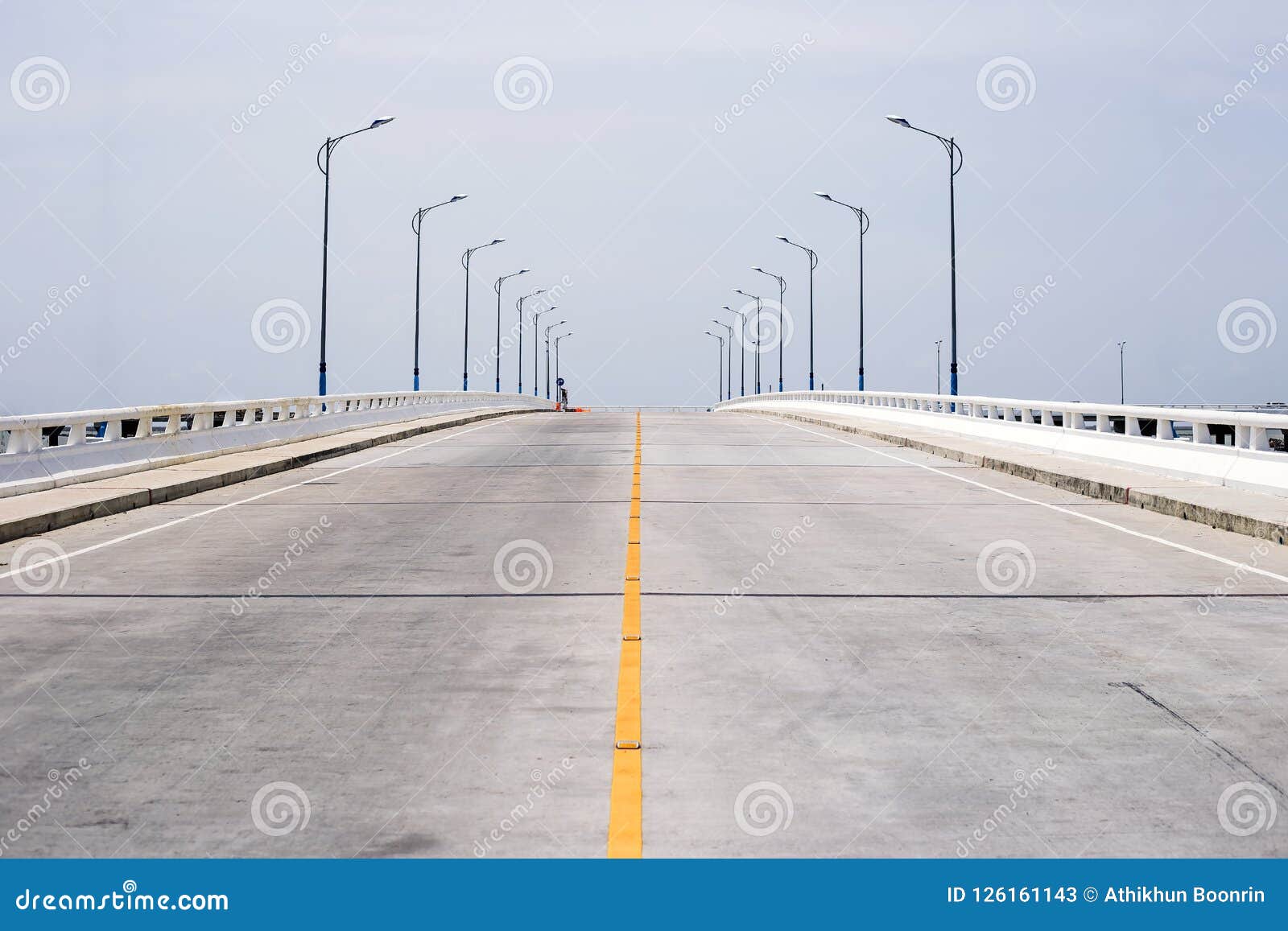 Slope of Concrete Road and Clear Sky Background. Stock Image - Image of ...