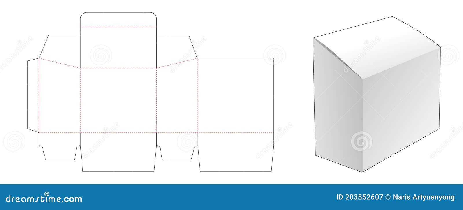 Slope Gift Box Die Cut Template Stock Vector - Illustration of candy ...