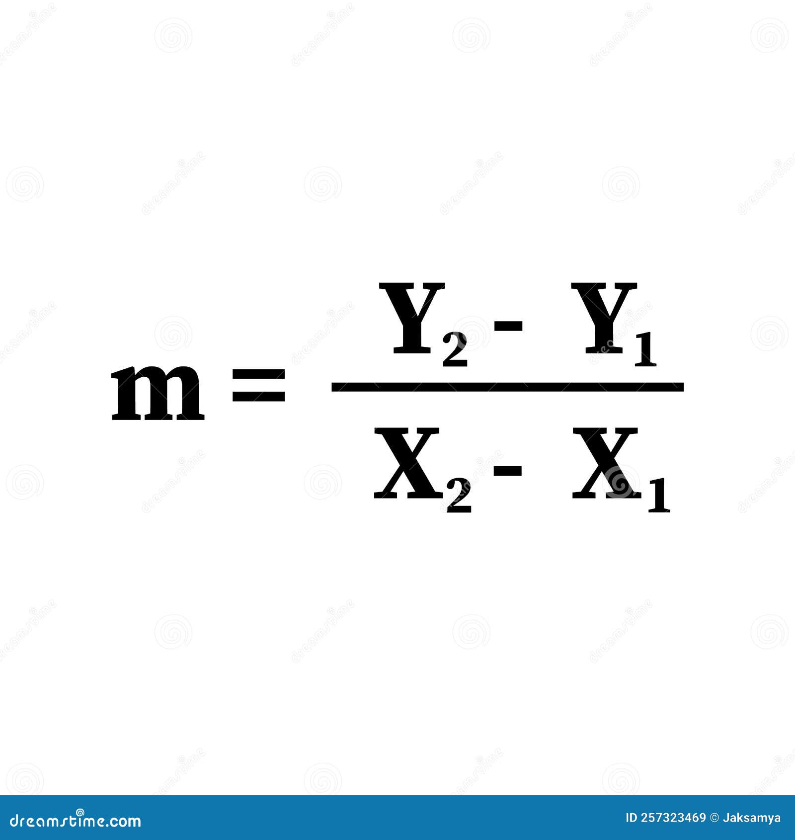 The Slope of a Line Equation Formula Stock Vector - Illustration of ...