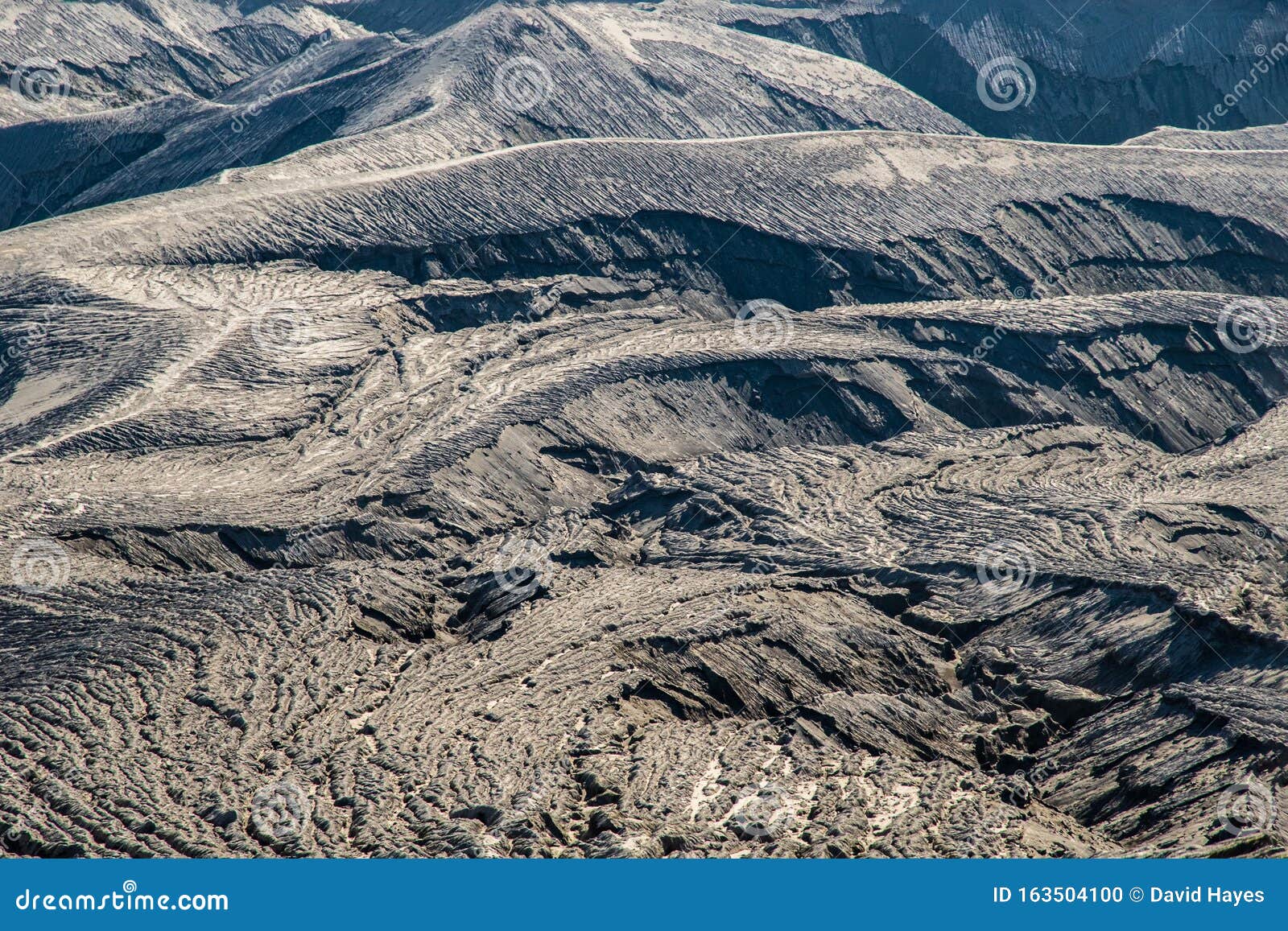Slope of Mount Bromo Volcano, East Java, Indonesia. Patterned Lava Flow ...