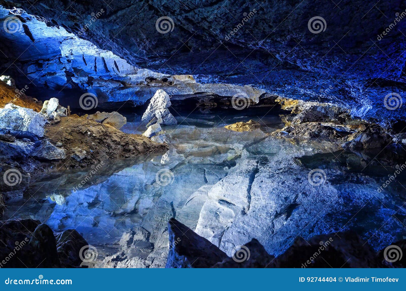 Slope of the Mountain with the Reflection in the Water Inside a ...