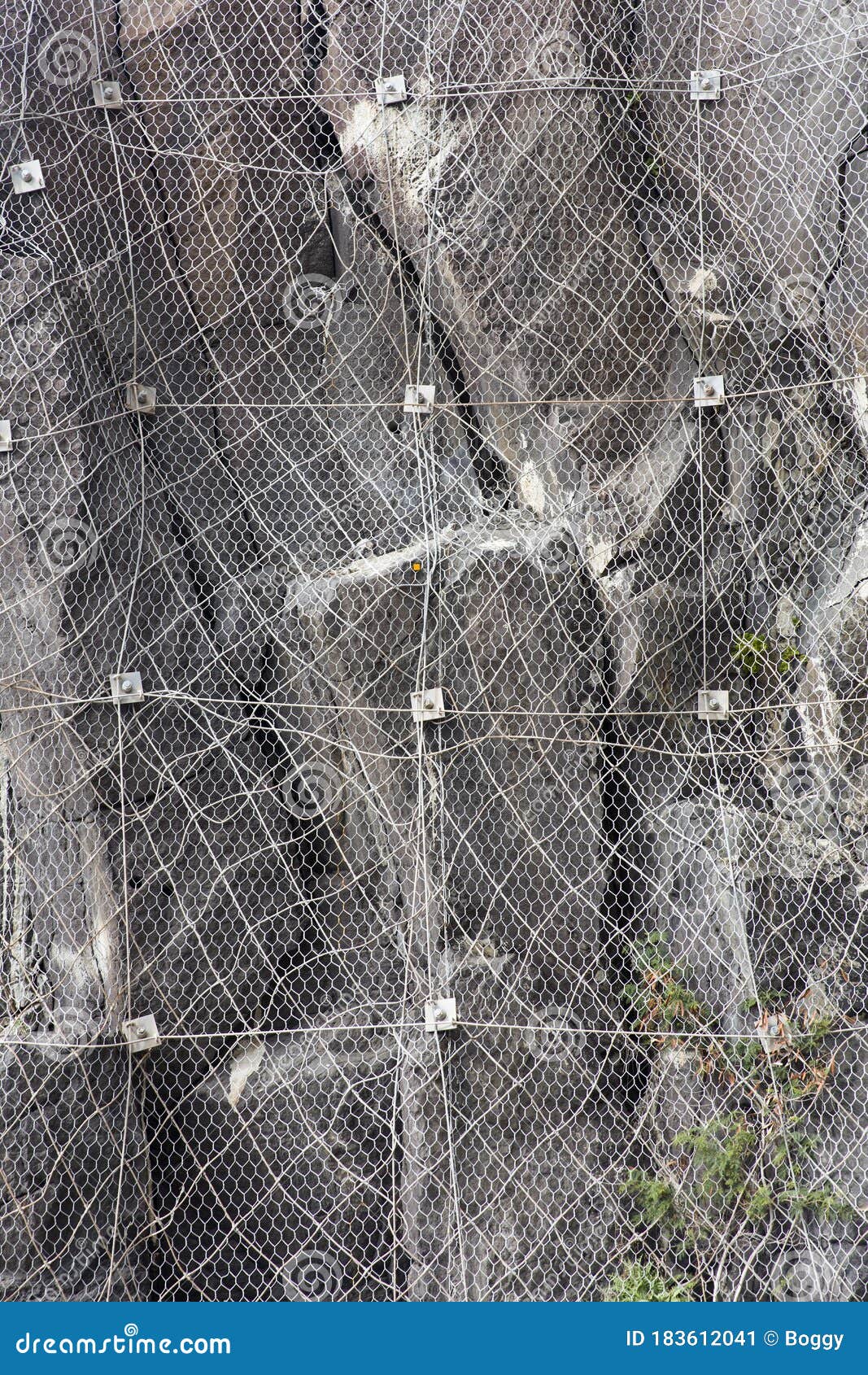 Slope of the Mountain with a Rockfall Protection Net Preventing Rocks ...