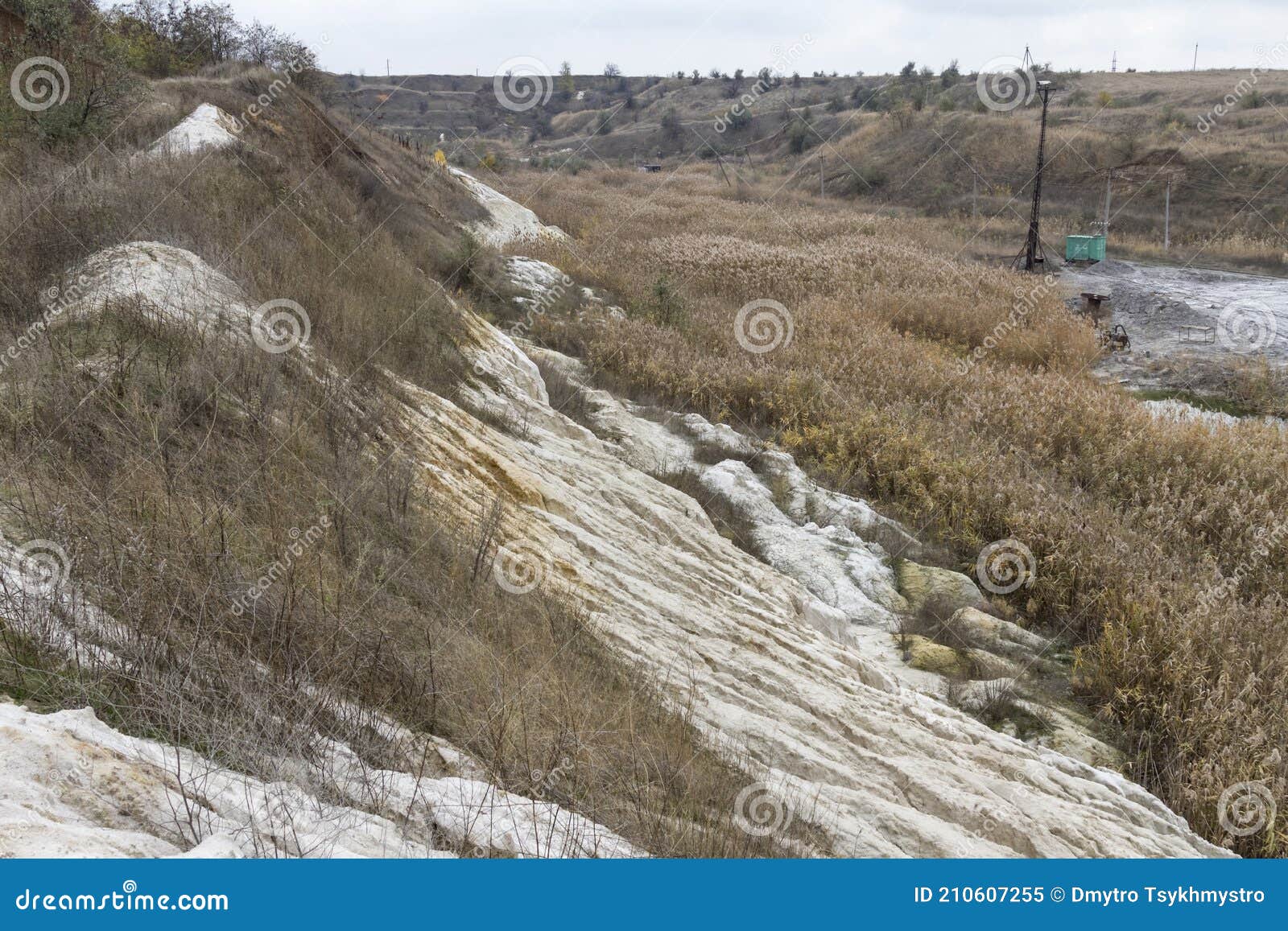 A Slope of a Non-working Side of a Clay Pit Stock Image - Image of ...
