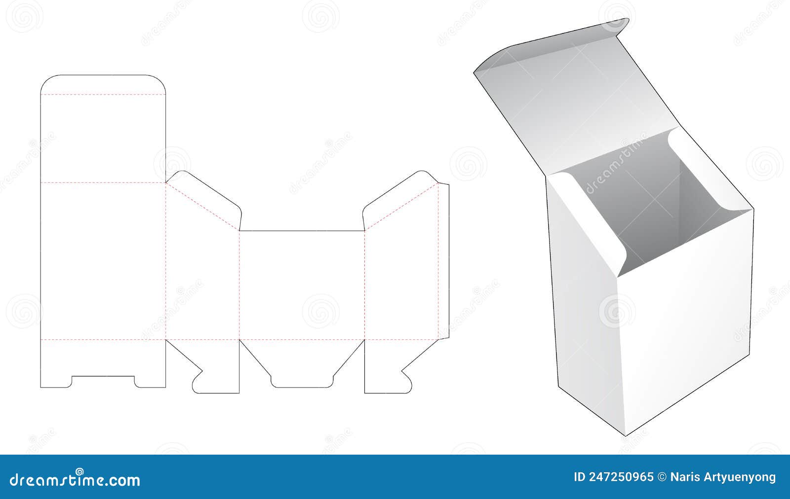 Cardboard Slope Flip Box Die Cut Template Vector Illustration ...
