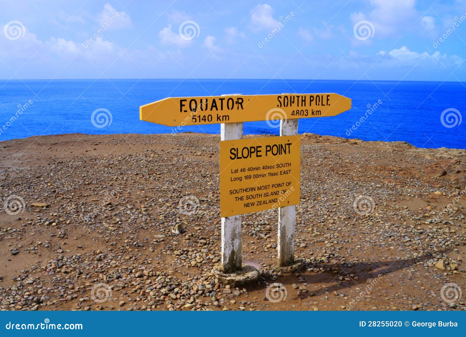 Slope Point stock photo. Image of horizon, ocean, cloud - 28255020