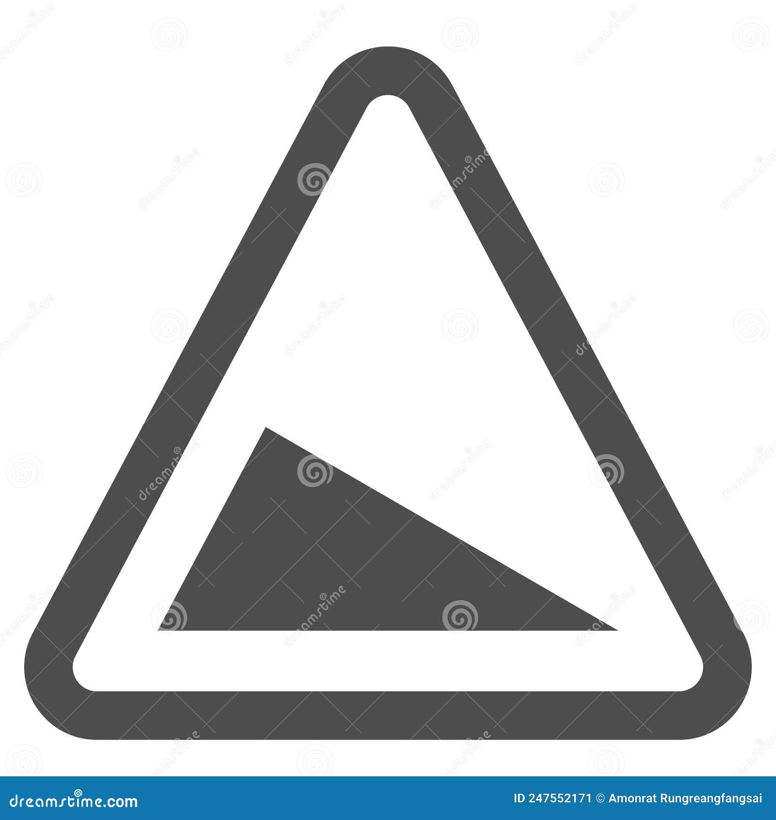 Slope Sign Icon, Traffic Sign Vector Stock Vector - Illustration of ...