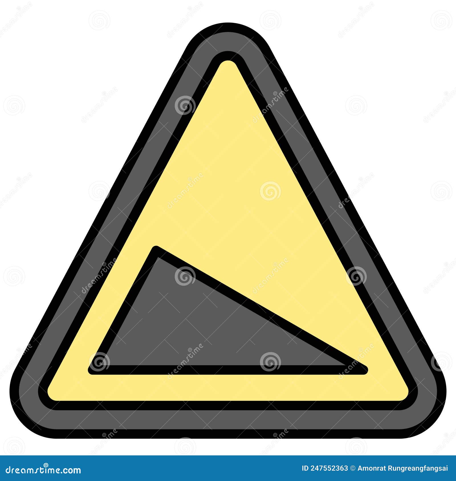 Slope Sign Icon, Traffic Sign Vector Stock Vector - Illustration of ...