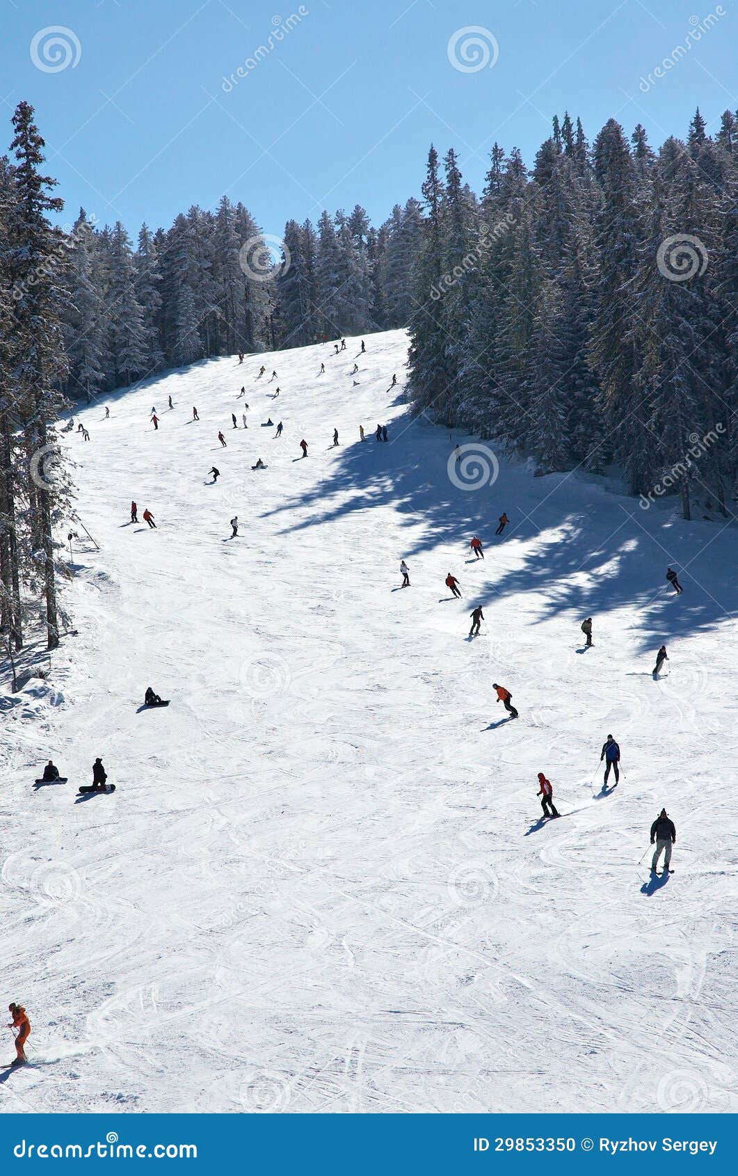 Slope on ski resort stock photo. Image of sunshine, recreation - 29853350