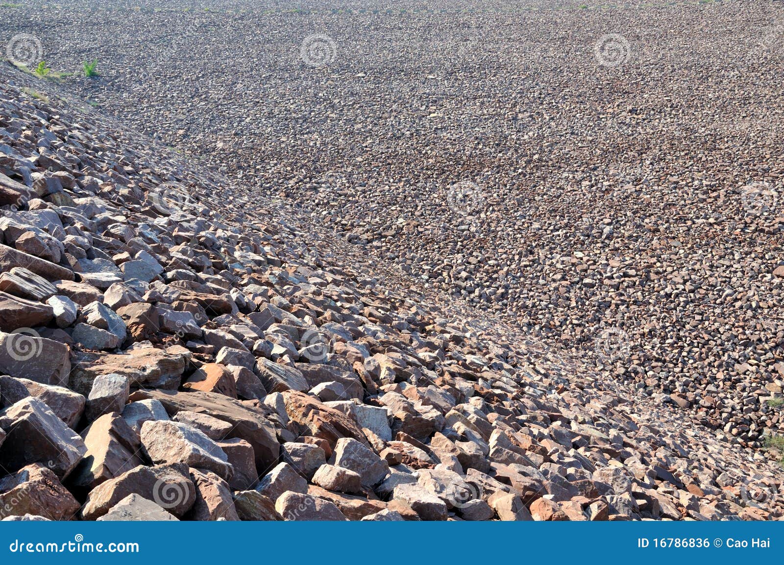 Slope Of Water Dam Built By Stone Stock Photo - Image of industry, work ...