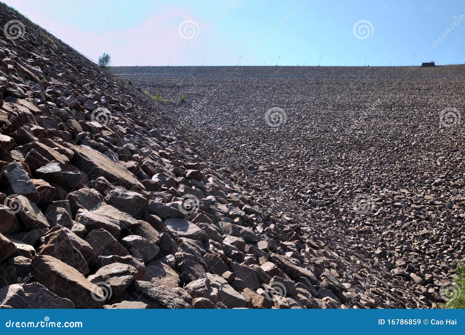 Slope Of Water Dam Full Of Stone Stock Image - Image of industry ...