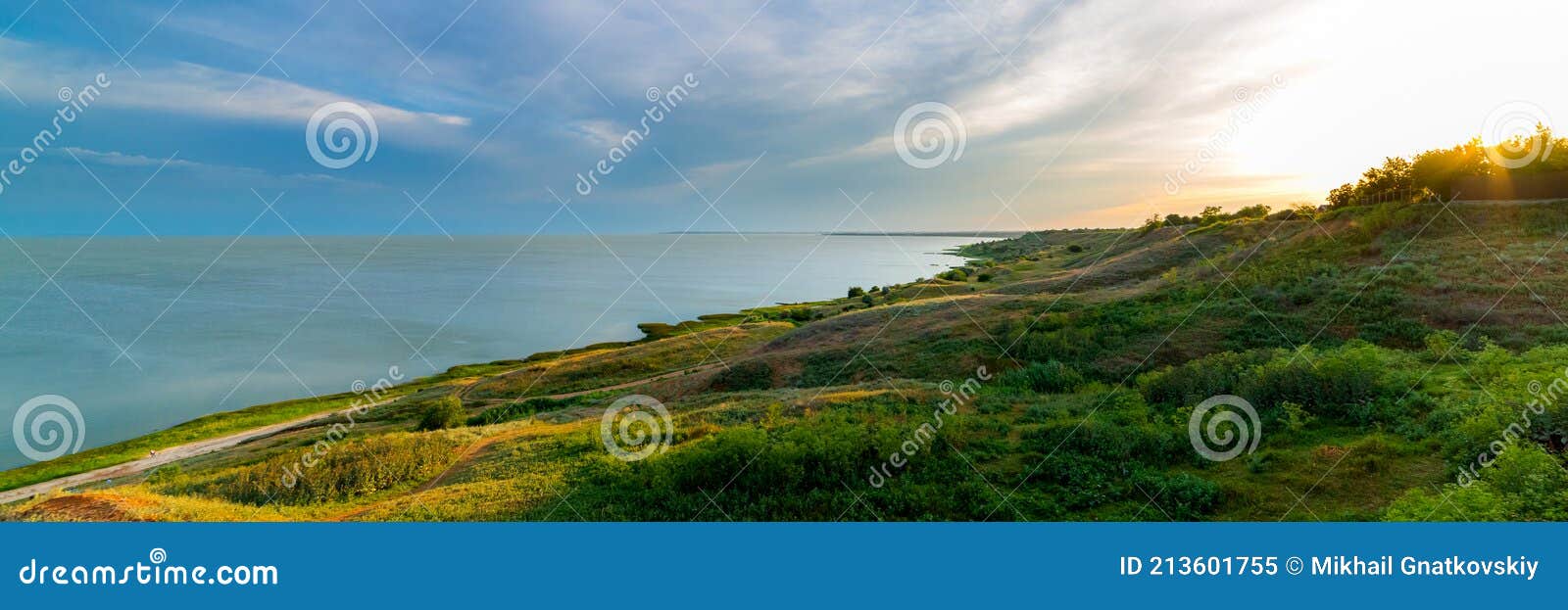 Slopes of Coast Down To the Sea Bay Stock Image - Image of view, peak ...