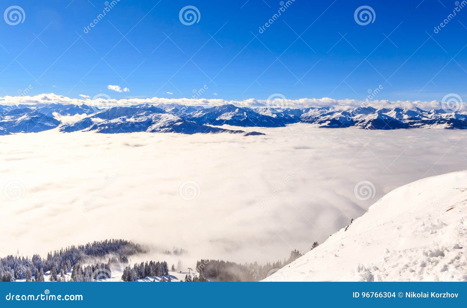 On the Slopes of the Ski Resort Soll, Tyrol Stock Photo - Image of ...