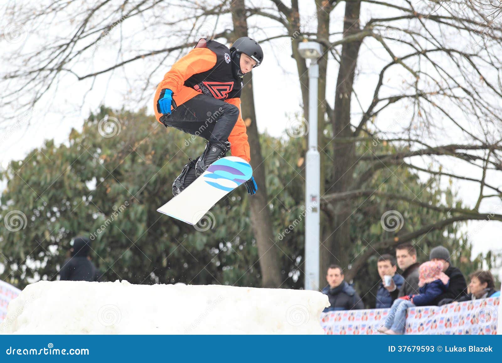Slopestyle on snowboard editorial stock photo. Image of snowboard ...