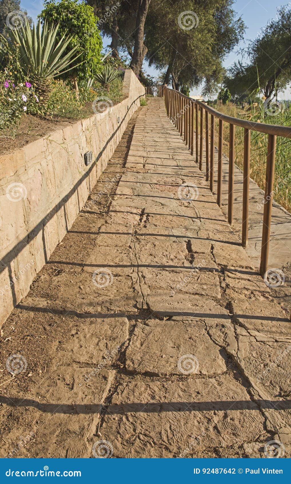 Sloping Paving Under The Bridge Between The Roads, Anti-erosion ...