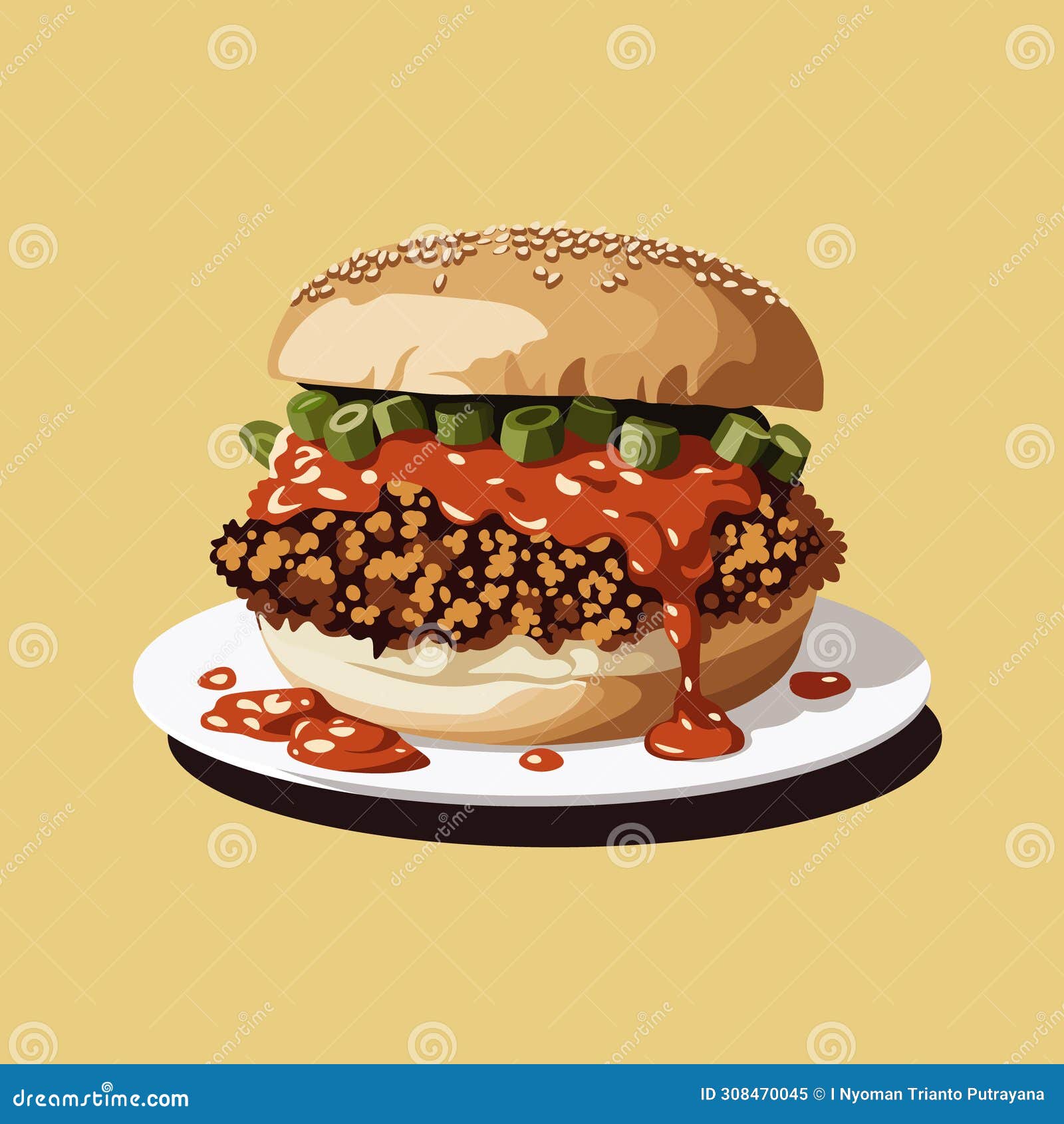 Sloppy Joe Day cartoon. stock vector. Illustration of minced - 308470045