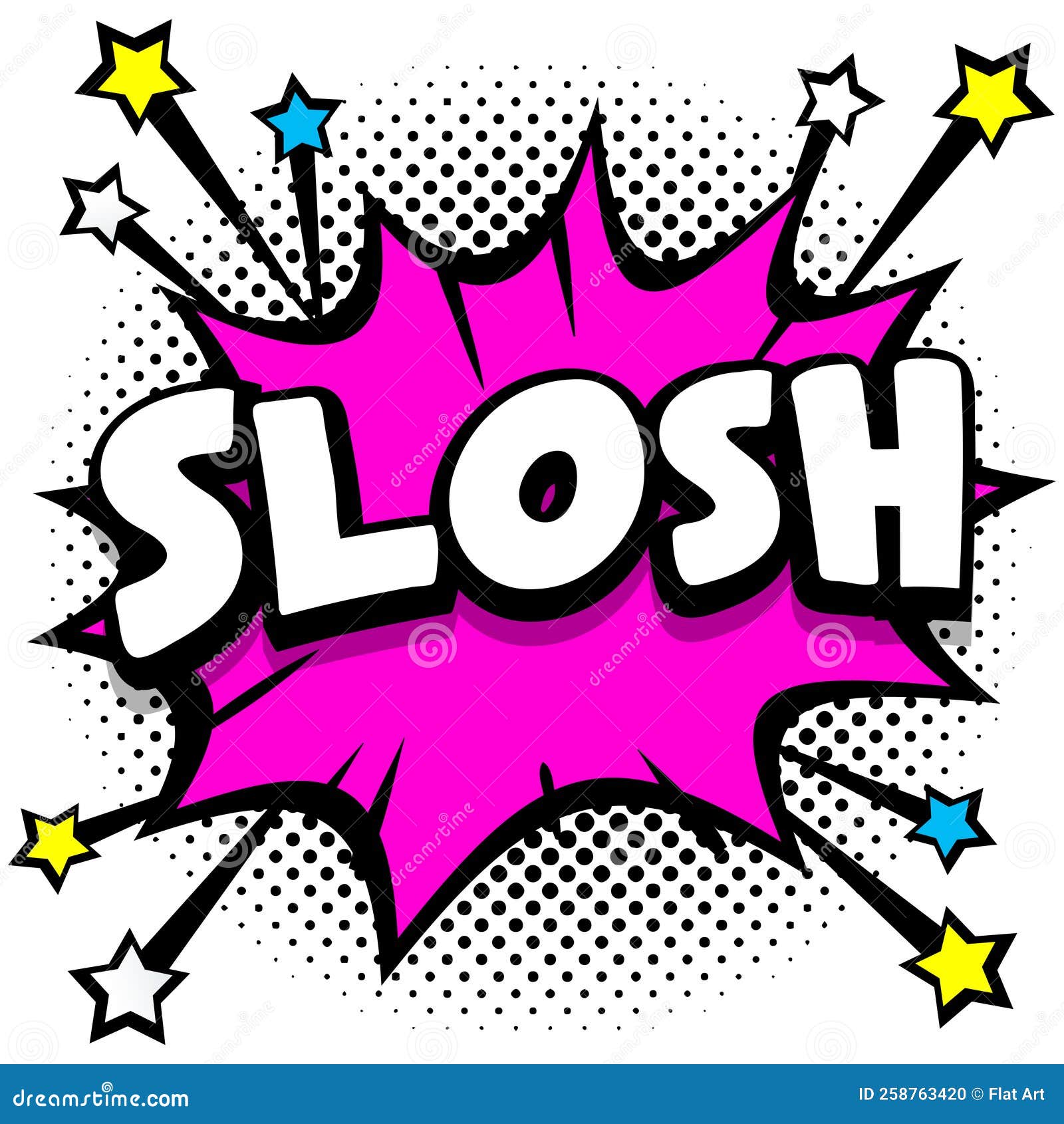 Slosh Pop Art Comic Speech Bubbles Book Sound Effects Stock Vector ...