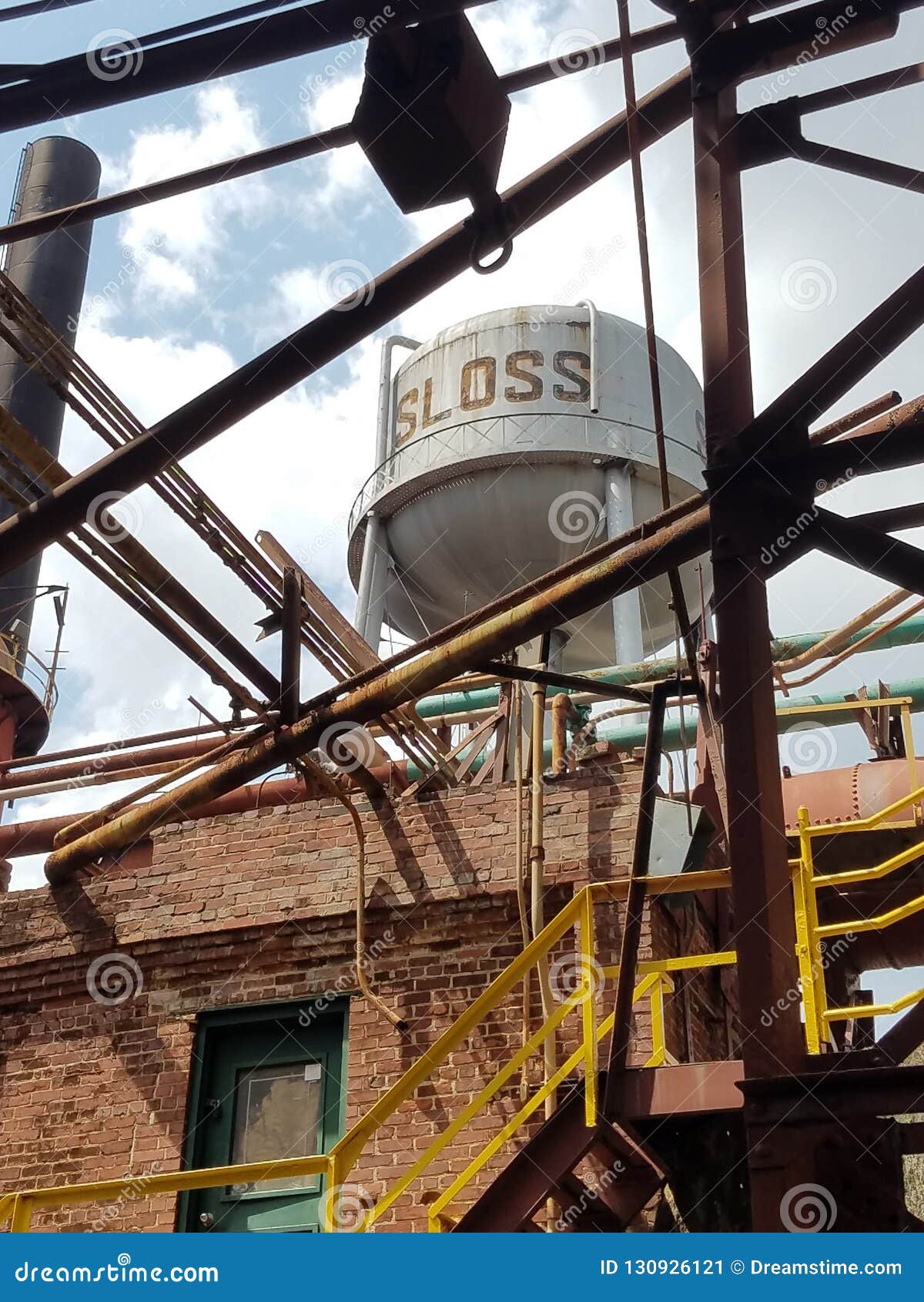Sloss Furnace stock image. Image of alabama, sloss, watertower - 130926121