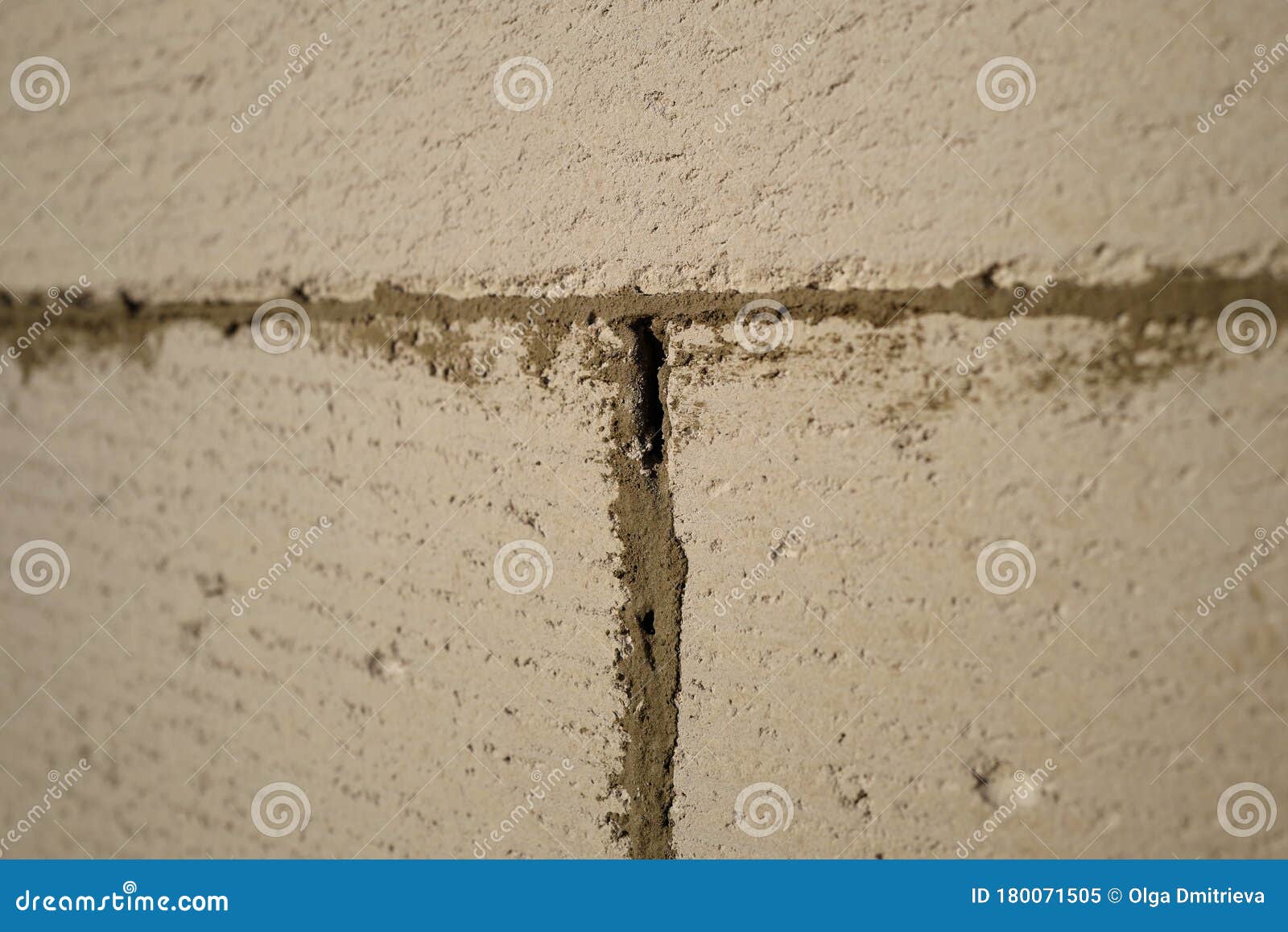 Slot in Cement Seam between Construction Blocks Stock Image - Image of ...