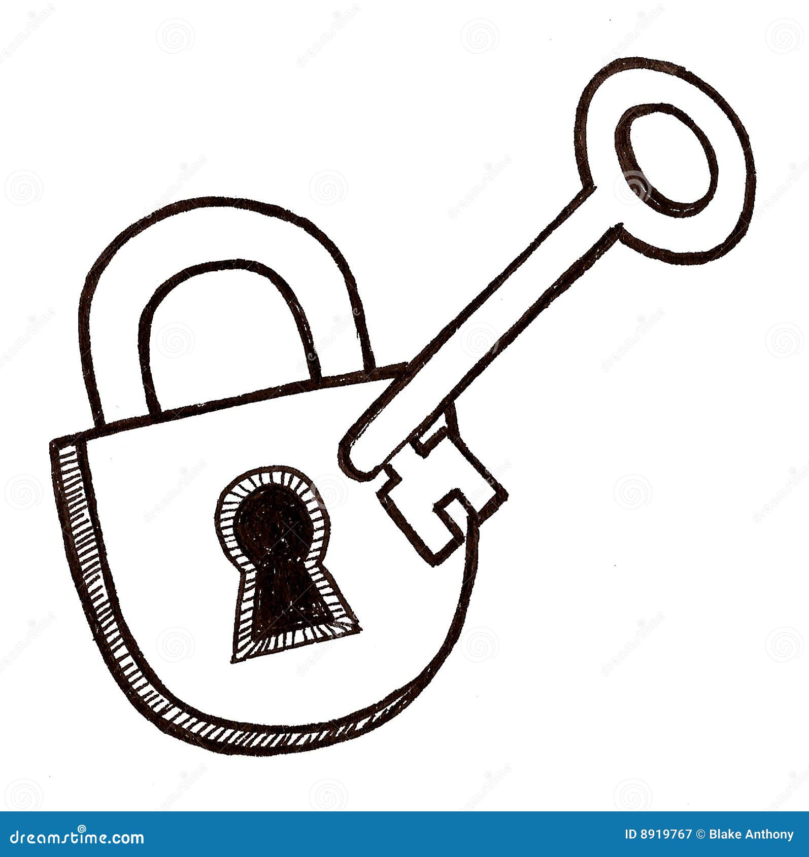 Slot En Sleutel Tekening