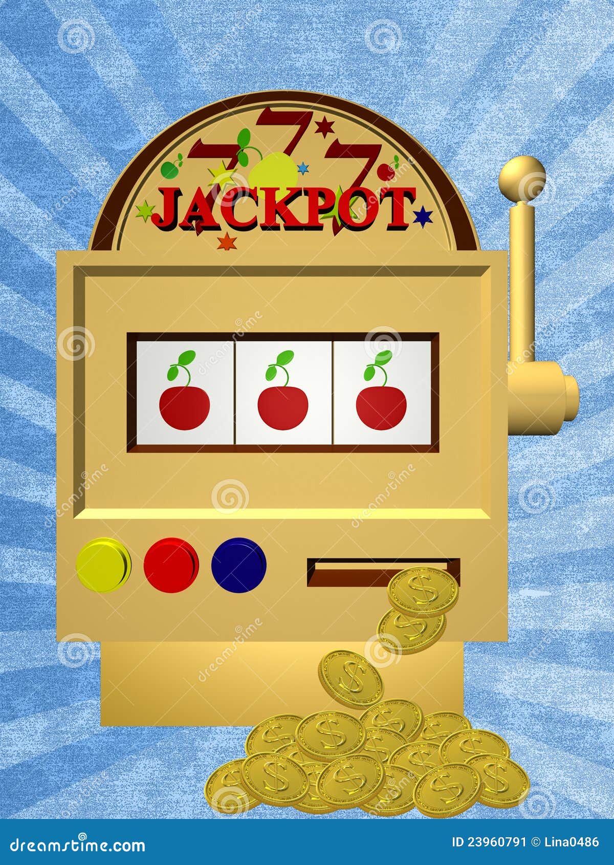 A slot fruit machine stock illustration. Illustration of gambling ...