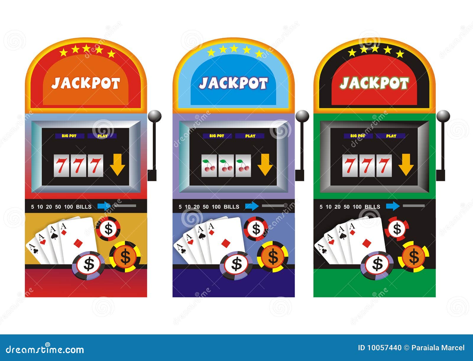 Slot machine stock vector. Illustration of reel, luck - 10057440