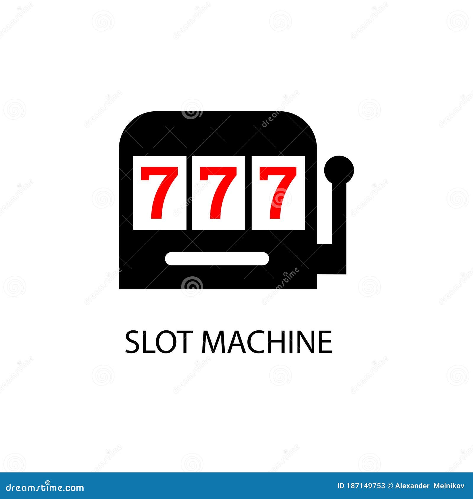 Slot Machine Black Sign Icon and 777 Sign. Vector Illustration Eps 10 ...