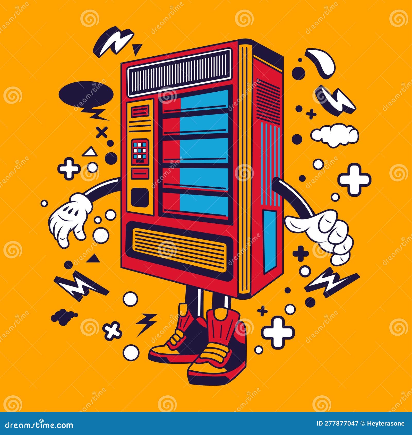 Vending Machine Cartoon Character Sticker Vector Stock Illustration ...