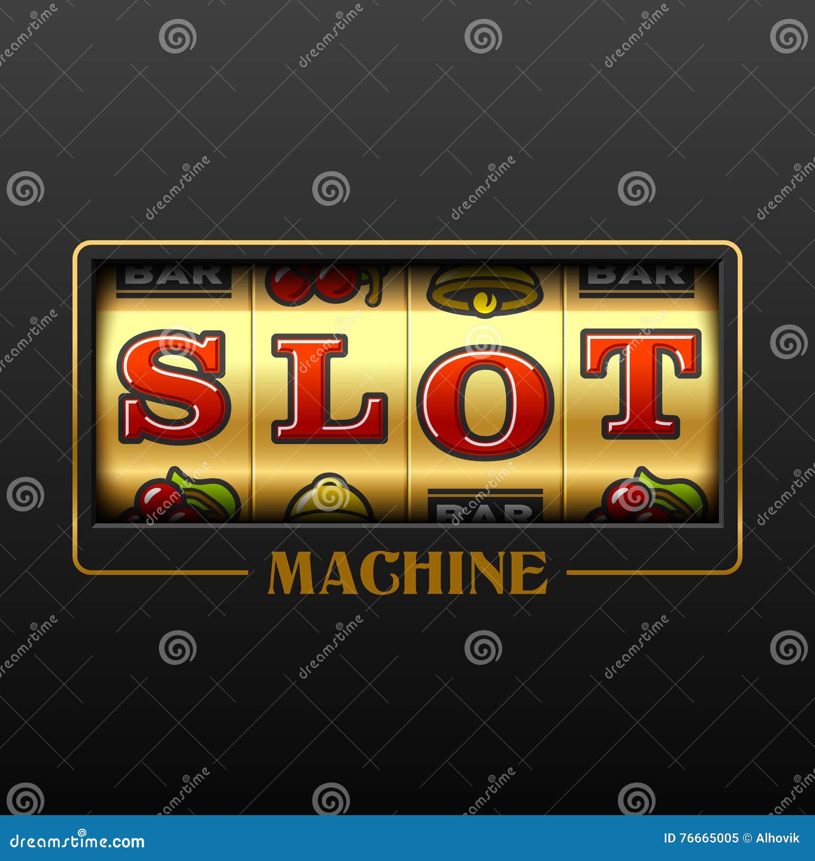 Slot machine stock vector. Illustration of play, casino - 76665005