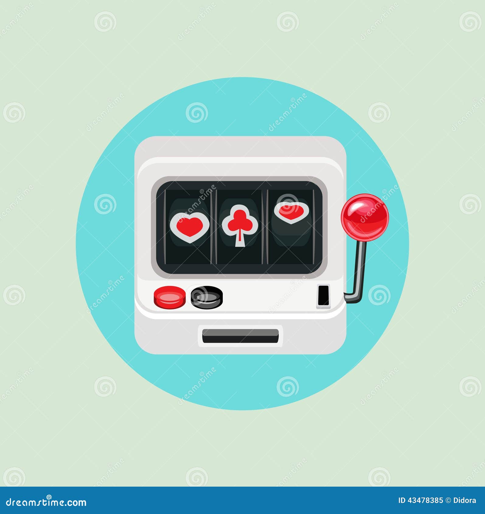 Slot Machine Flat Icon Design Stock Vector - Illustration of heart ...