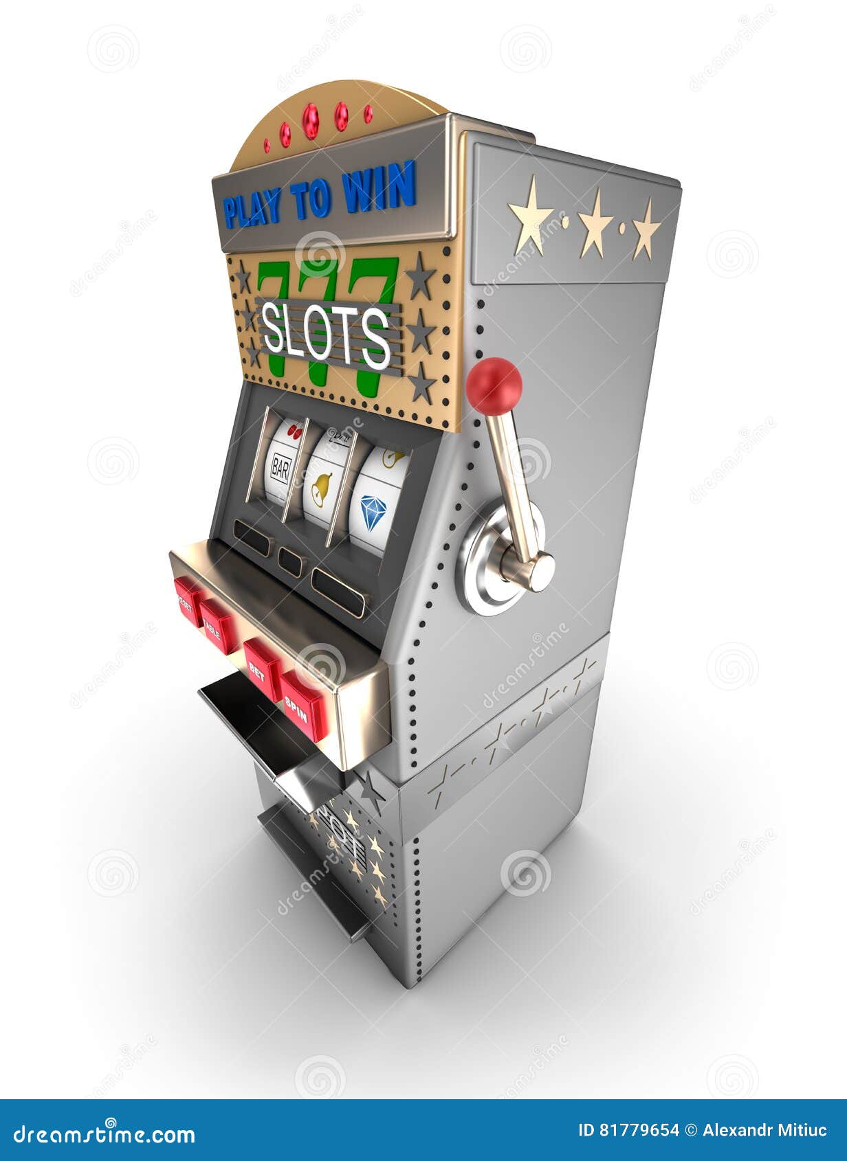 A Slot Machine, Gamble Machine Stock Illustration - Illustration of ...