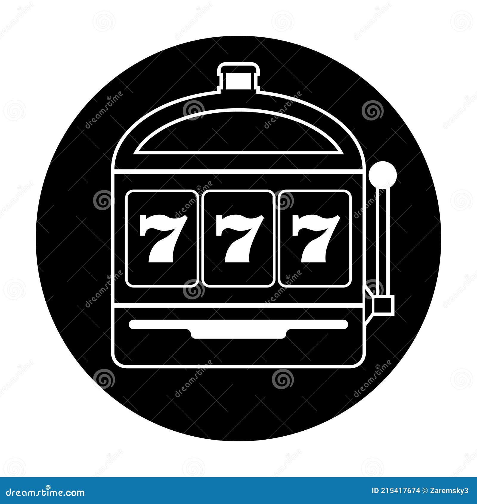 Slot Machine Icon Black and White Vector Illustration Stock Vector ...