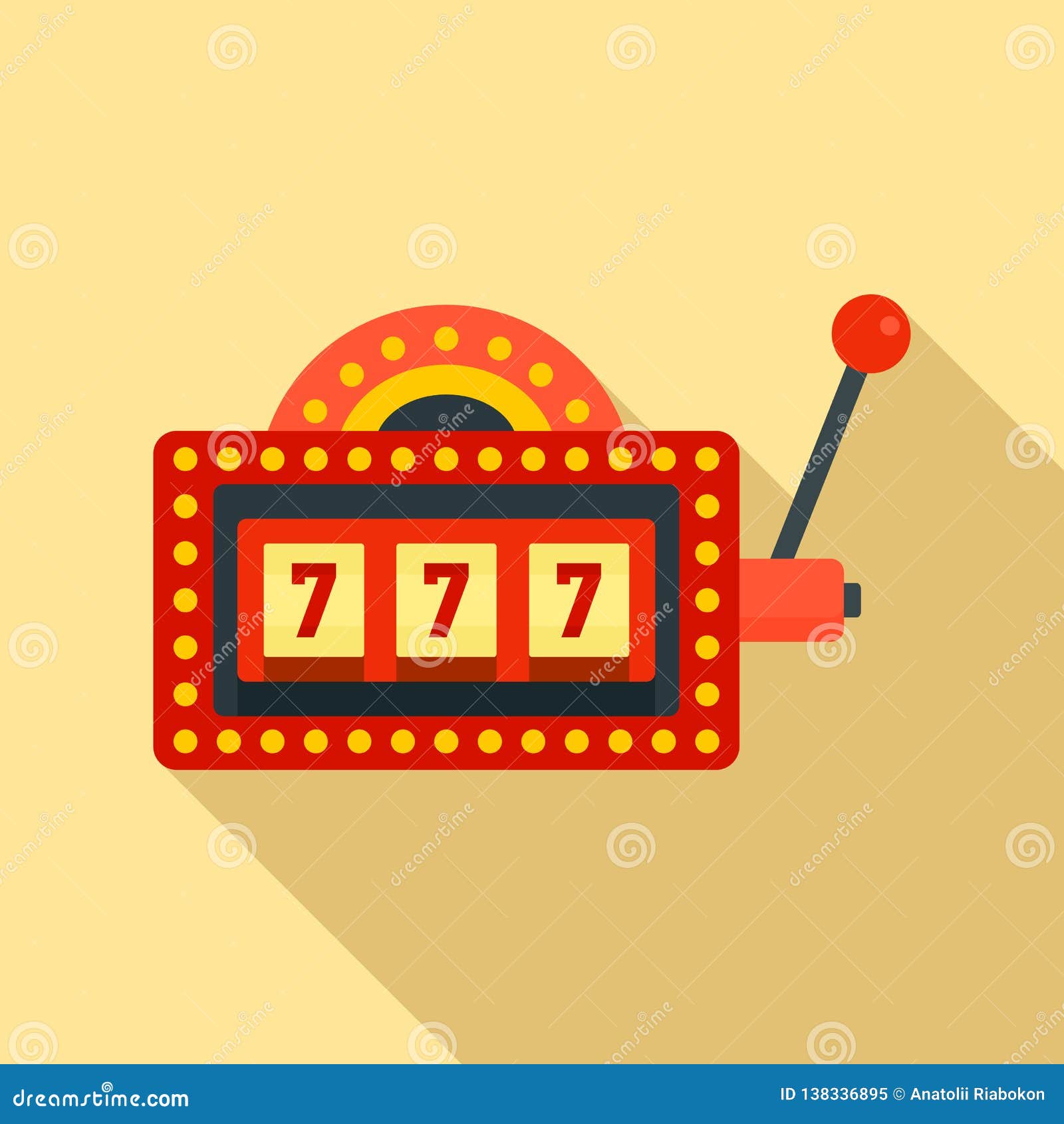 Slot Machine Icon, Flat Style Stock Vector - Illustration of gambling ...