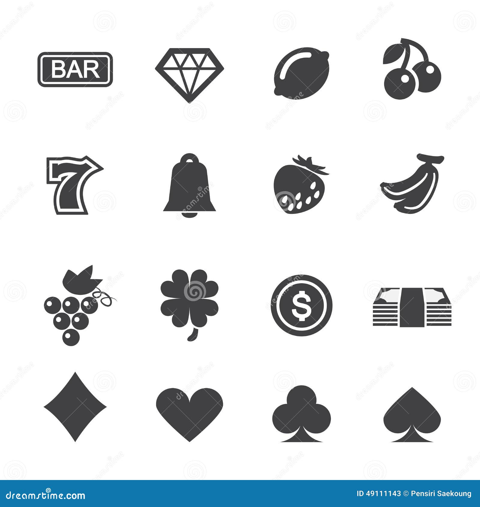 Slot Machine Icons stock vector. Illustration of number - 49111143