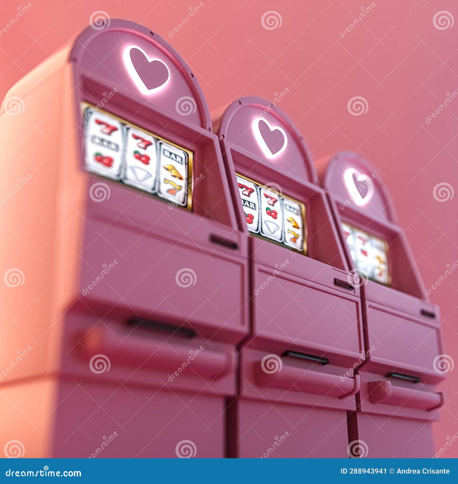 Slot Machine Isolated on Pink Background Stock Illustration ...