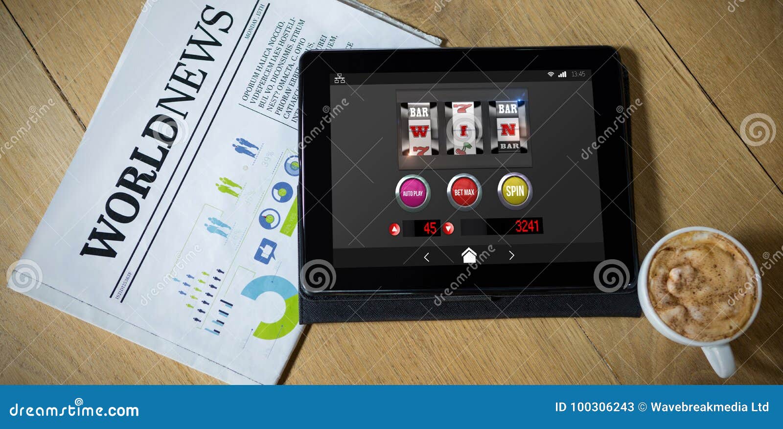 Composite Image of Slot Machine Jackpot on Mobile Screen Stock Image ...