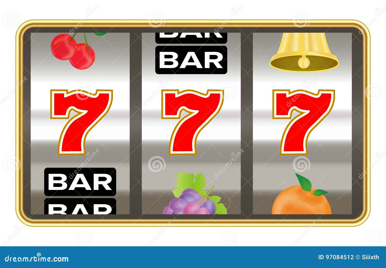 Slot Machine with Lucky Seven Number Jackpot Stock Vector ...