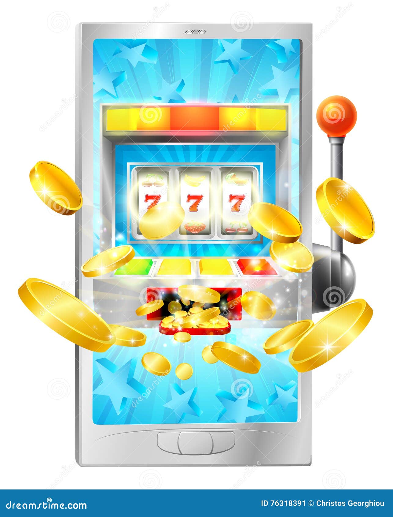 Slot Machine Mobile Phone Concept Stock Vector - Illustration of ...