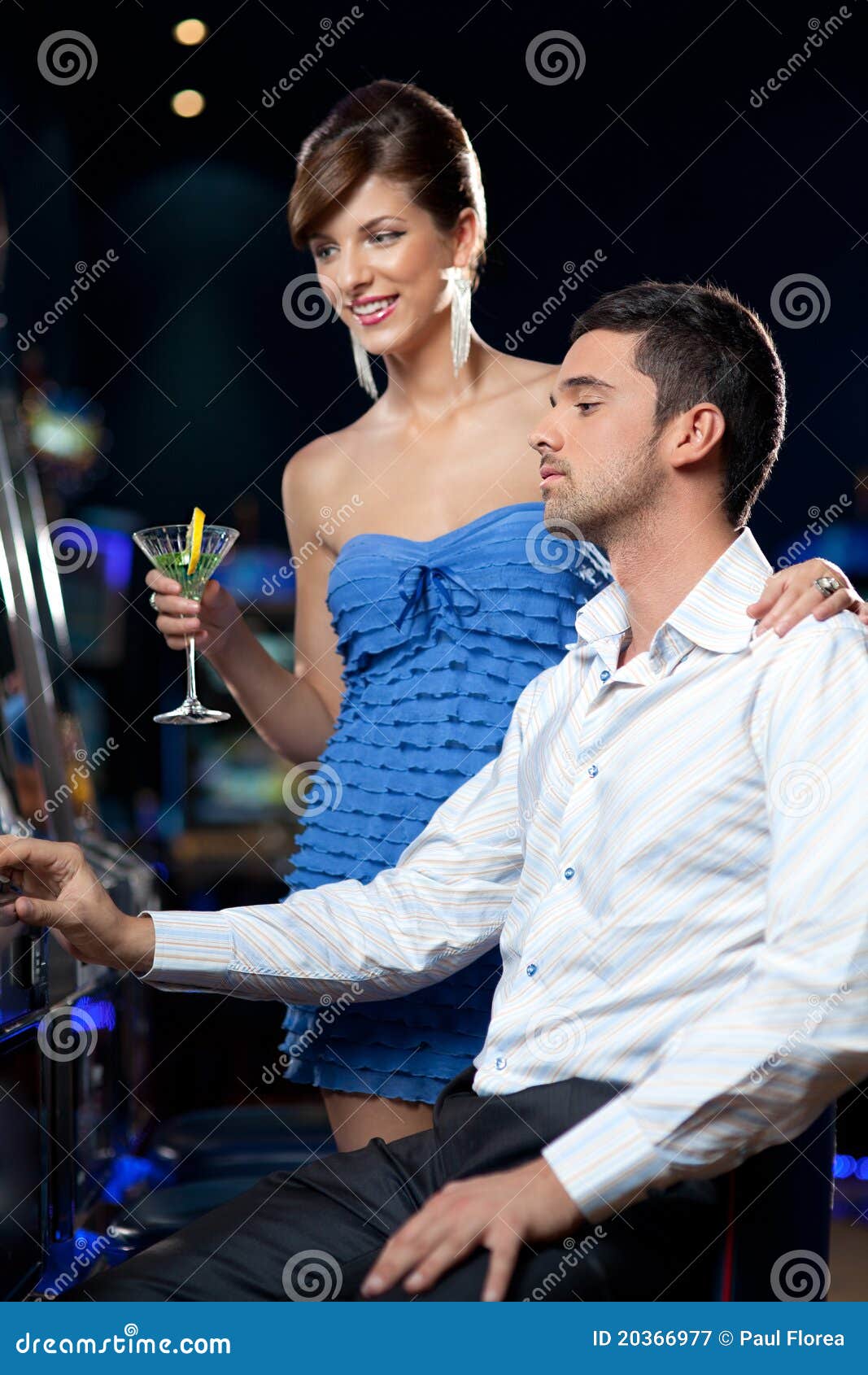 Slot Machine Playing Couple Stock Image - Image of couple, flirt: 20366977