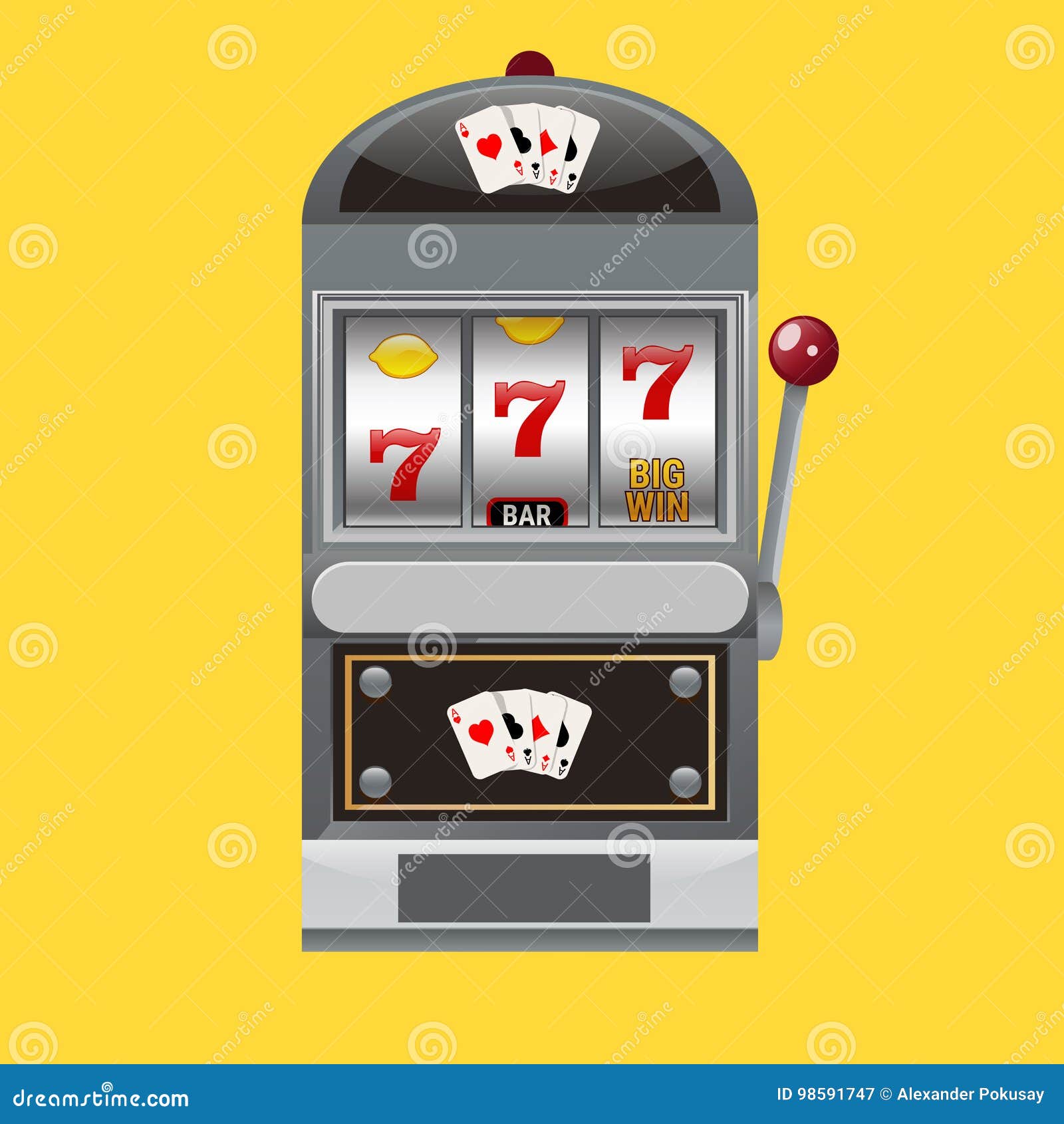 Slot Machine Realistic Style Vector Illustration Stock Vector ...