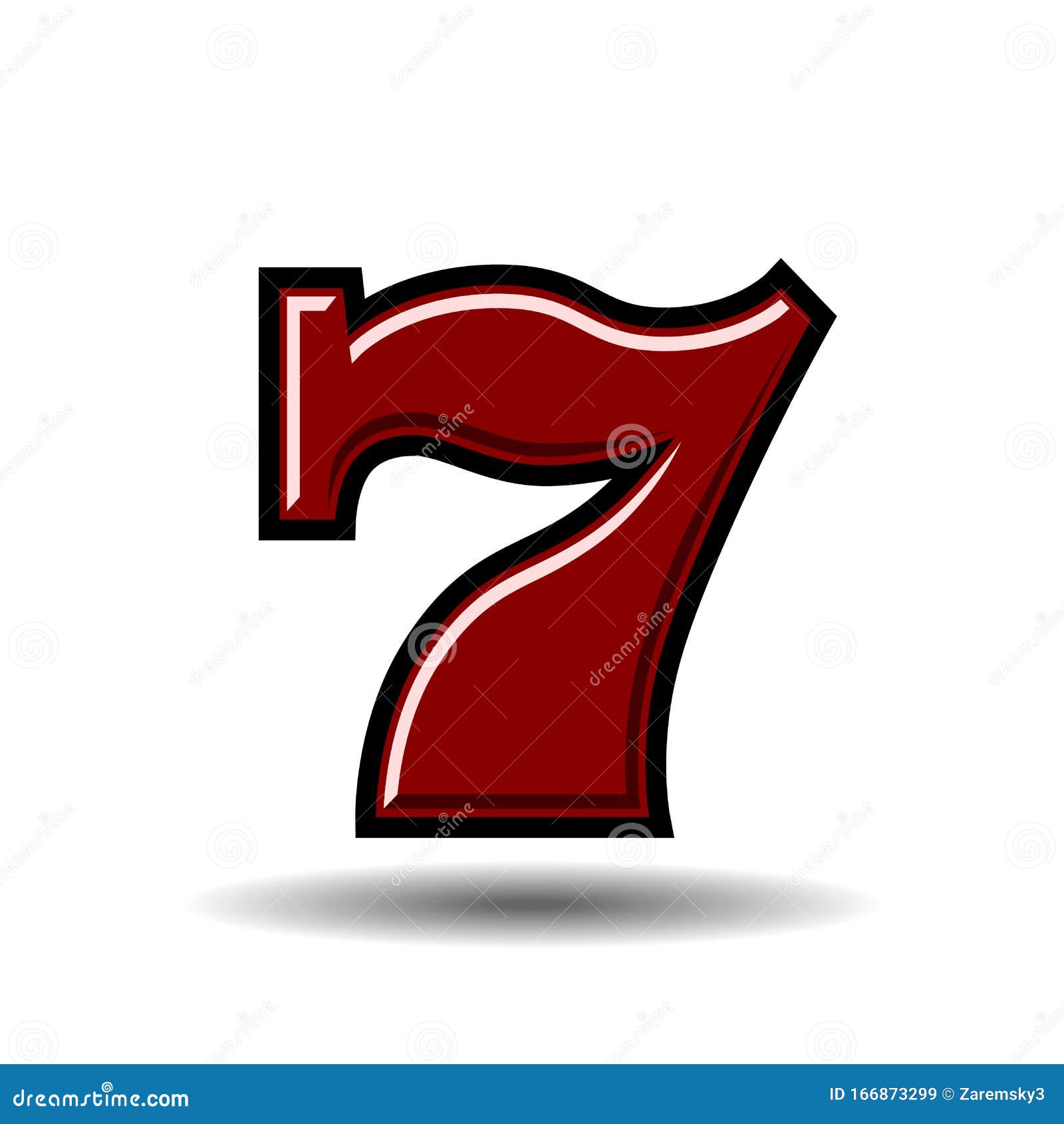 Slot Machine Seven Icon Color Vector Illustration Stock Vector ...