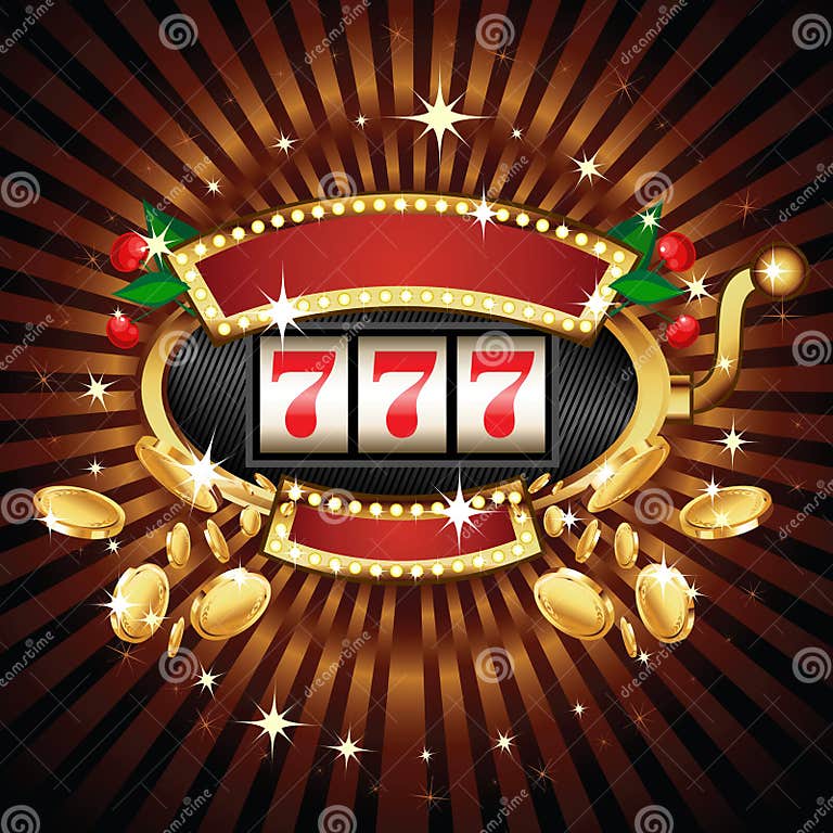 Slot Machine on Shiny Background Stock Vector - Illustration of blue ...