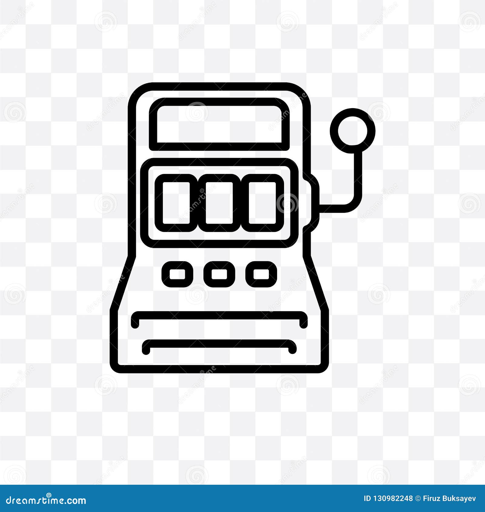 Slot Machine Vector Linear Icon Isolated on Transparent Background ...