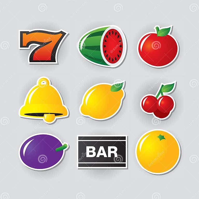 Slot symbols set 1. editorial stock image. Illustration of machine ...